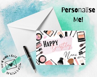 Makeup Birthday Card - Etsy UK