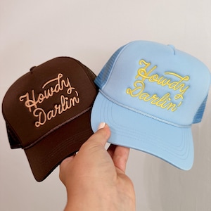 Howdy Darlin Embroidered Trucker Hat, Cowboy Hat, Trendy Trucker Hat ...
