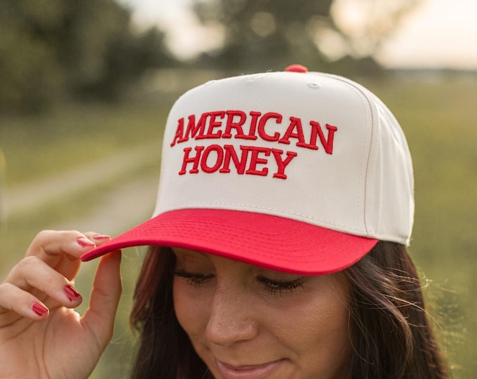 American Honey Trucker Hat, Memorial Day, USA, Trendy Hat, Red White ...