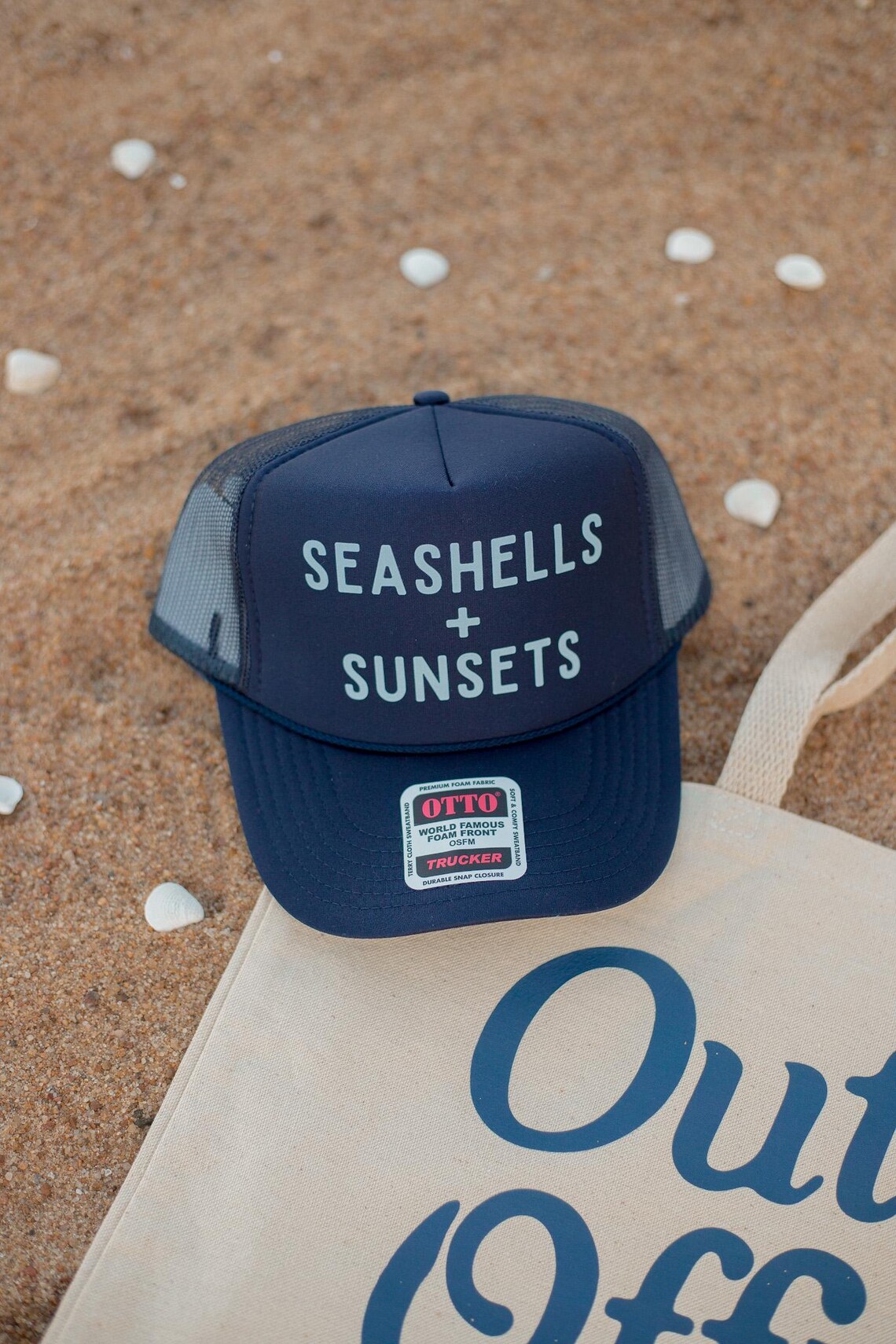 Seashells & Sunsets Hat, Vacation Hat, Beach Vacation, Women's Trucker ...