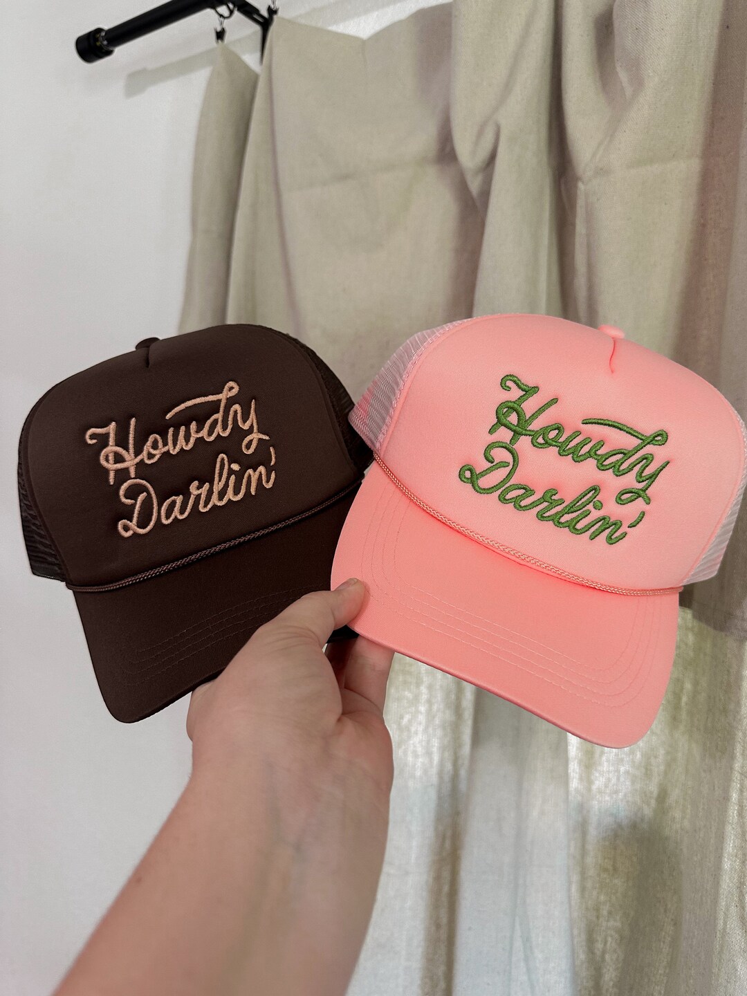 Howdy Darlin Embroidered Trucker Hat, Cowboy Hat, Trendy Trucker Hat ...