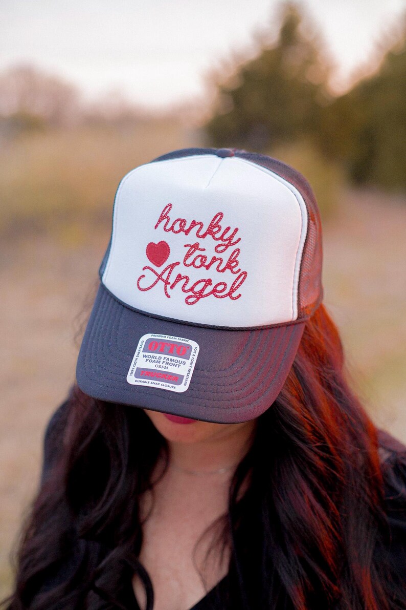 Honky Tonk Angel Trucker Hat, Cowboy Hat, Trendy Trucker Hat, Foam Trucker Hat. - Etsy