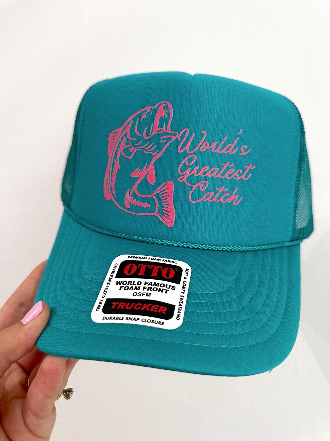World's Greatest Catch Trucker Hat, Fishing Cap, Bass Fish, Girlfriend ...