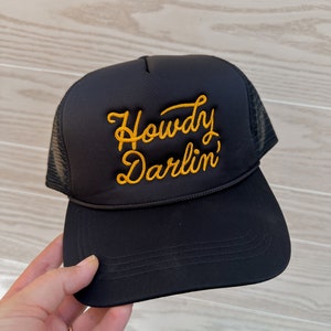 Howdy Darlin Embroidered Trucker Hat, Cowboy Hat, Trendy Trucker Hat ...