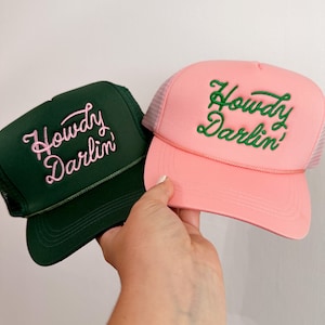 Howdy Darlin Embroidered Trucker Hat, Cowboy Hat, Trendy Trucker Hat ...