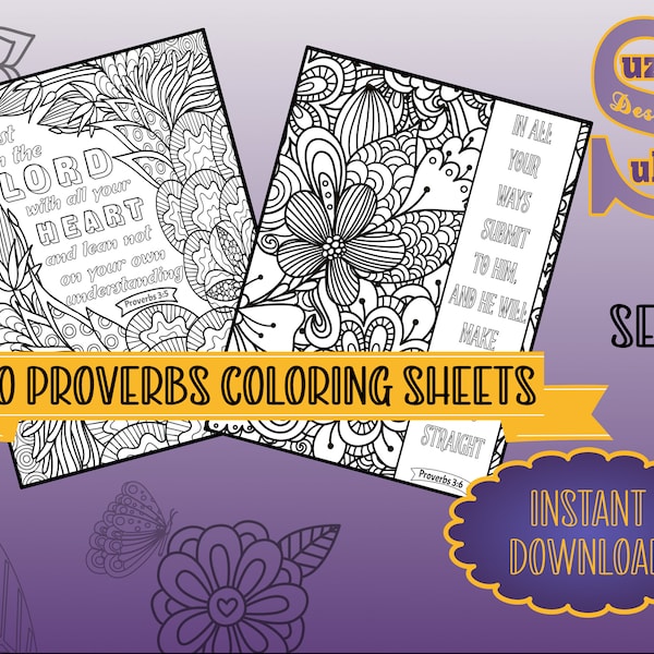 Bible Proverbs Coloring Pages - Etsy