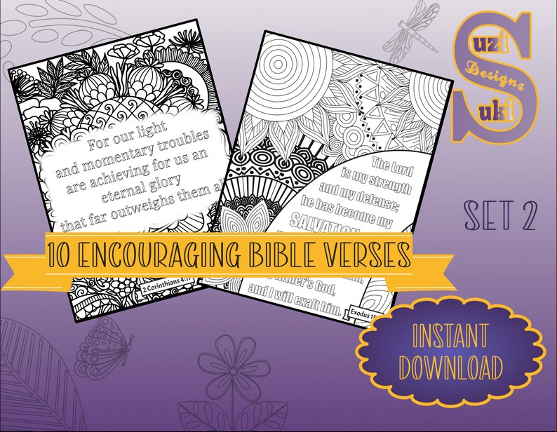 10 Bible Verse Colouring Pages Encouraging Quotes Christian | Etsy