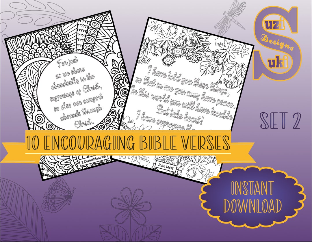 10 Bible Verse Colouring Pages Encouraging Quotes, Christian Art ...