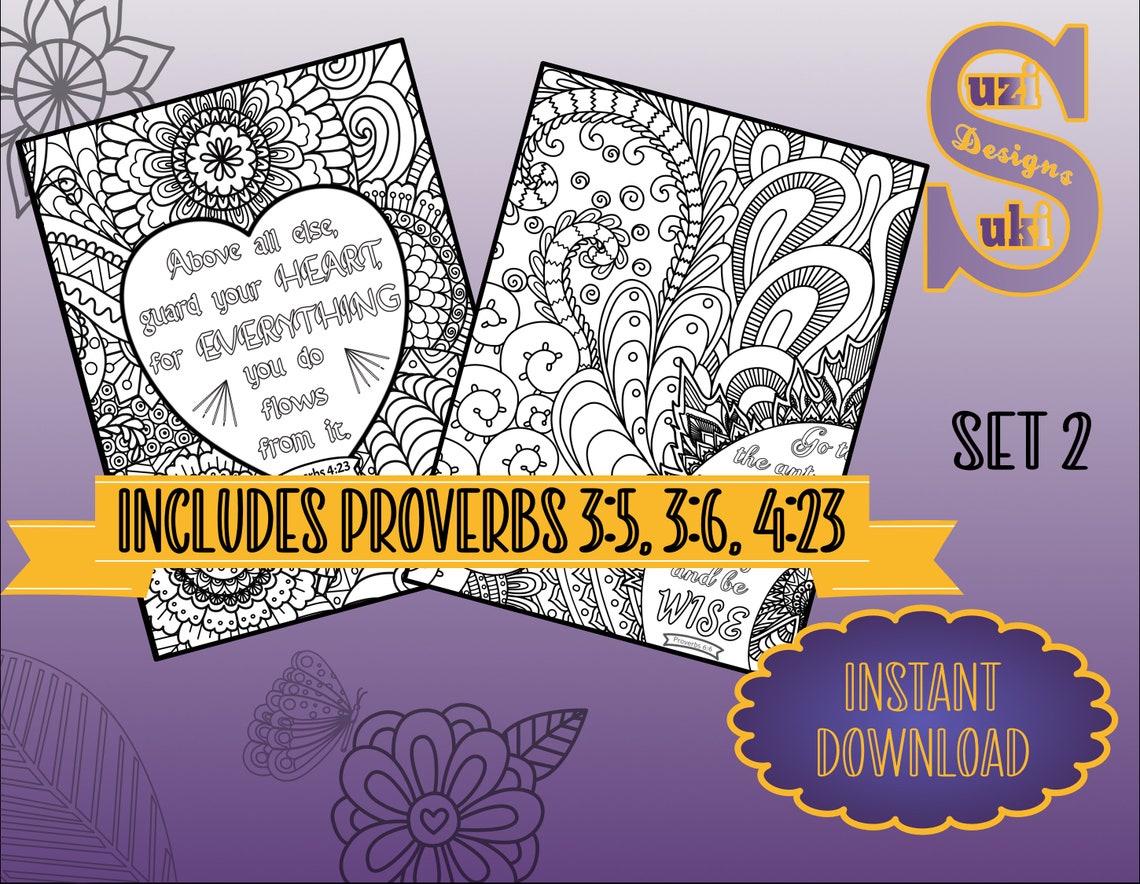 Bible Verse Coloring Pages Proverbs, 10 Printable Scripture Coloring ...