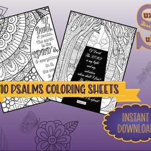 Bible Verse Coloring Pages Psalms, 10 Printable Scripture Coloring ...
