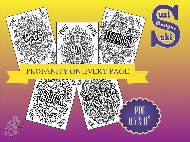 Swear Word Mandala Printable PDF 15 Coloring Pages Digital - Etsy Australia