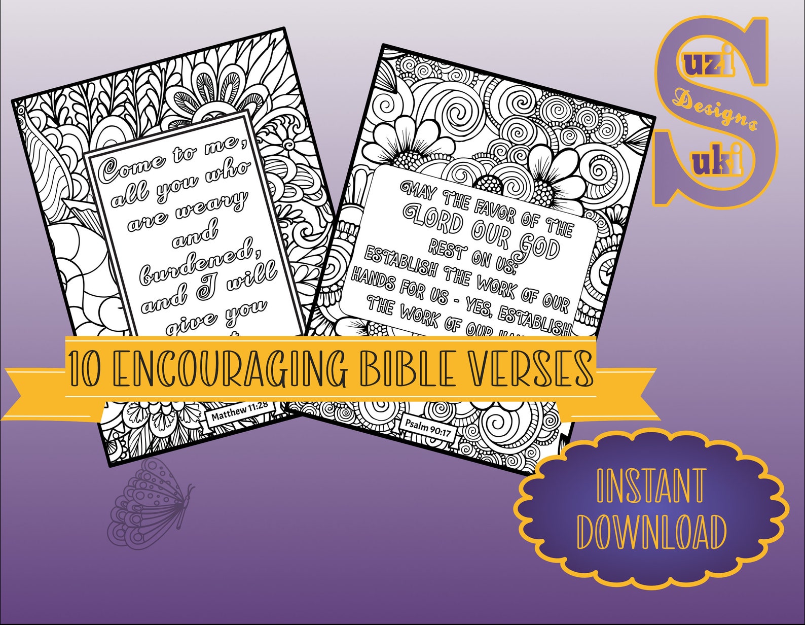 Bible Verse Colouring Pages, 10 Encouraging Verses, 10 Journal Pages ...
