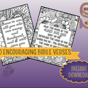 Bible Verse Colouring Pages, 10 Encouraging Verses, 10 Journal Pages ...