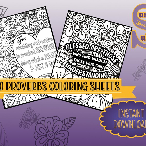 Proverbs Coloring Sheets - Etsy