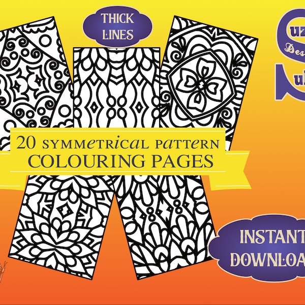 Thick Lines Coloring - Etsy