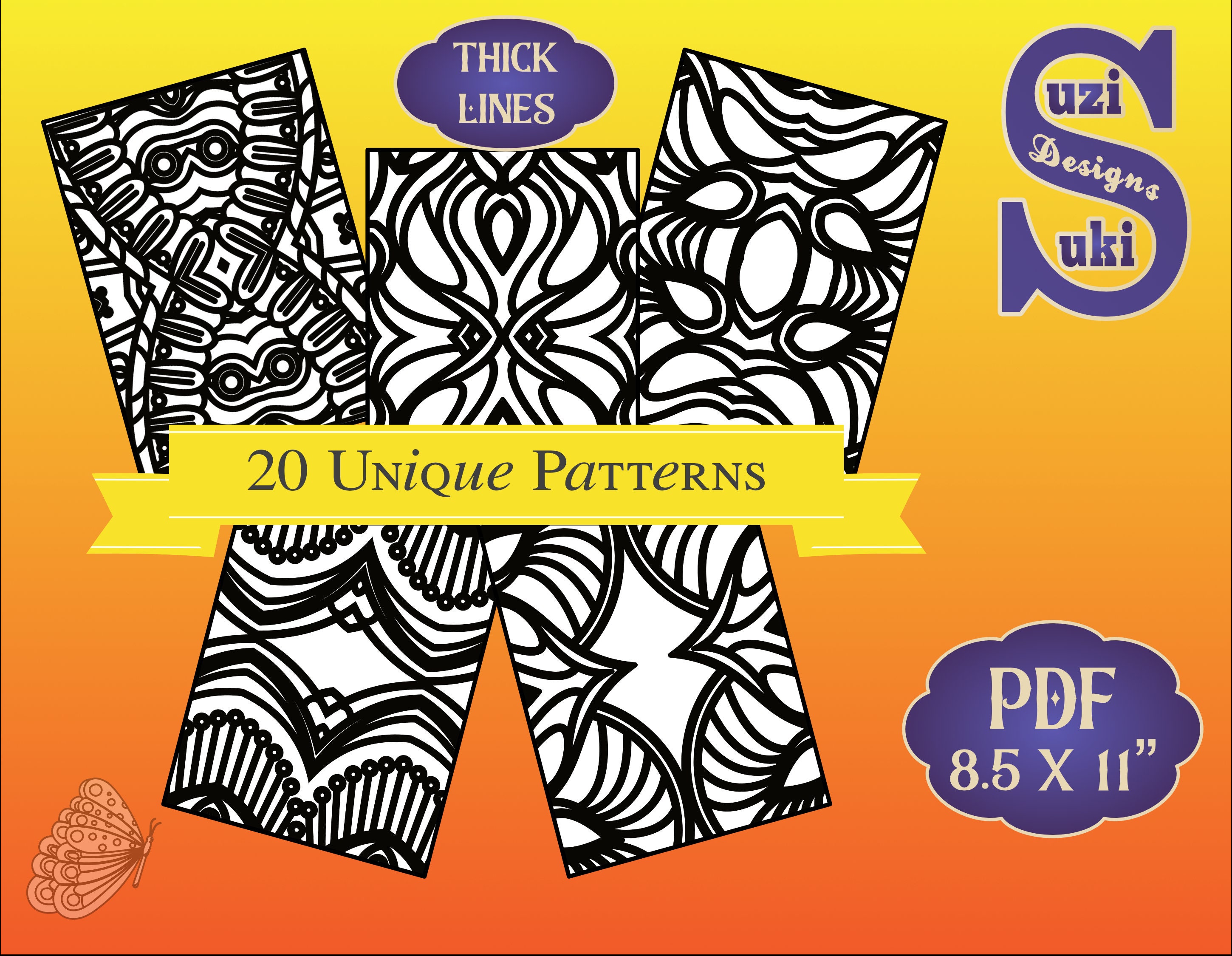 Easy Symmetrical Pattern Coloring Pages,thick Lines, Visually Impaired ...