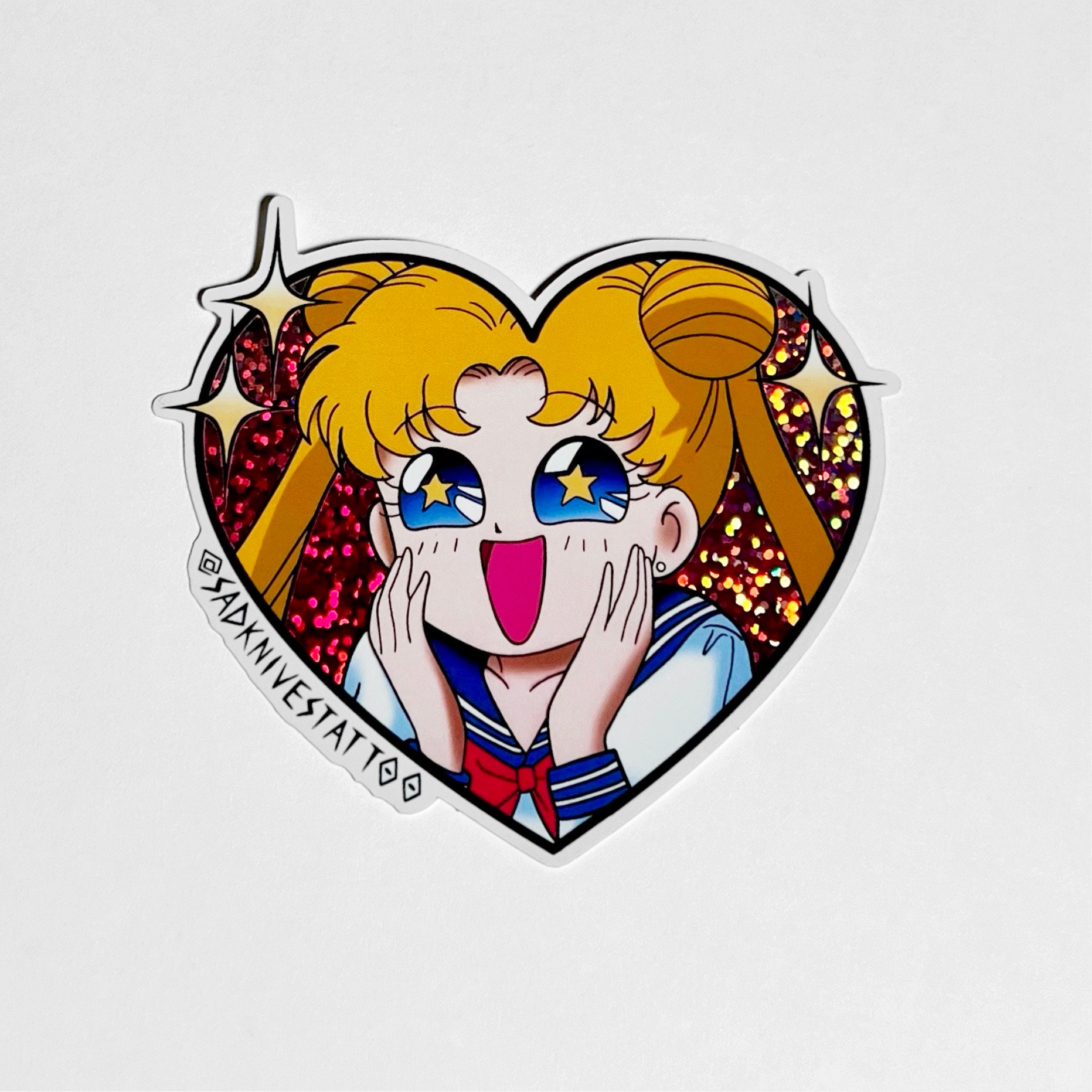 Moon Princess Glitter Vinyl Decal Kawaii Girl Love Anime Waterproof ...