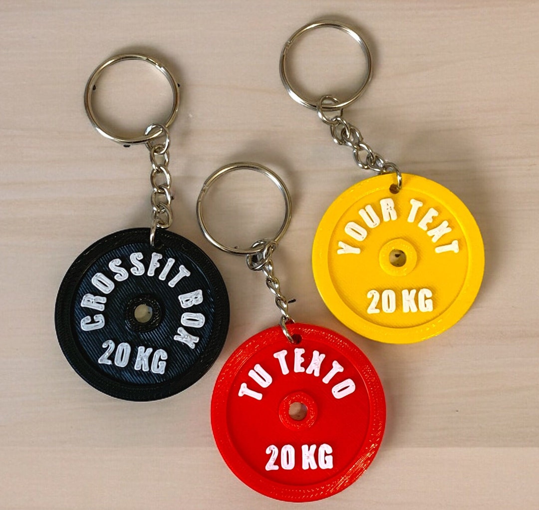 Personalized Gym Weight Plate Keychain 3D Printed Unique Fitness Gift ...