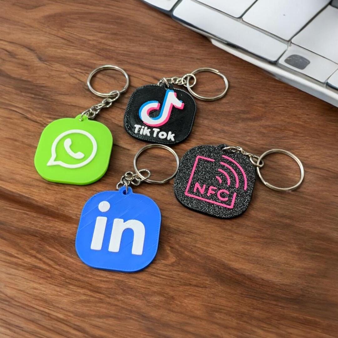 Custom NFC Keychain - Linkedin Keychain - Tiktok Keychain - Whatsapp ...