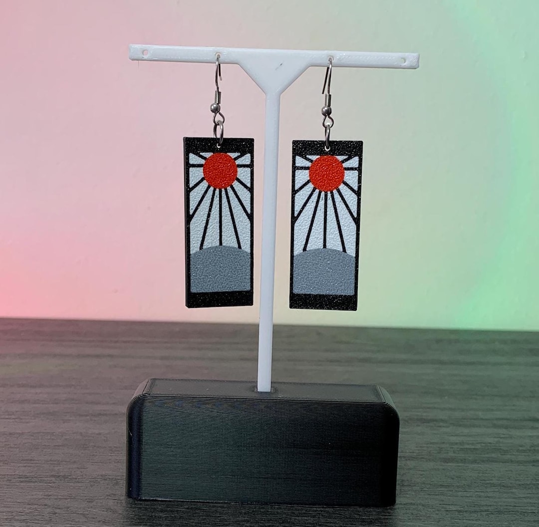 Tanjiro Earrings Demon Slayer Anime Hanafuda Earrings Eco-friendly ...