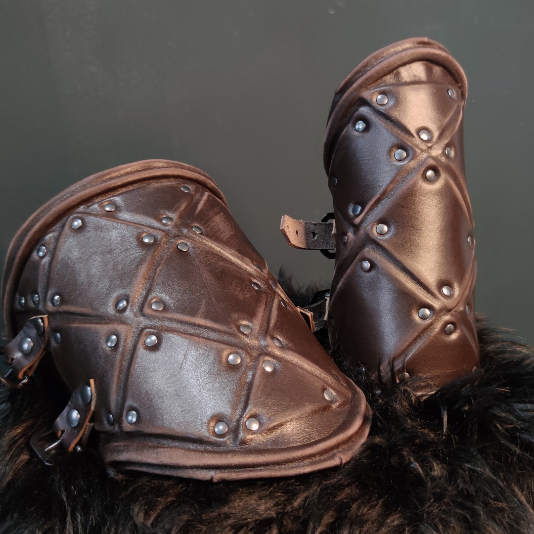 Leather Padded Vambracers Bracers Cosplay Larp - Etsy