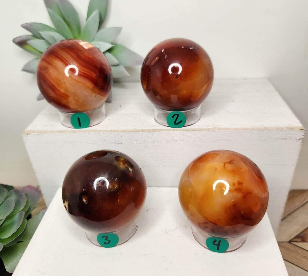 Carnelian Spheres. Natural Crystals. - Etsy