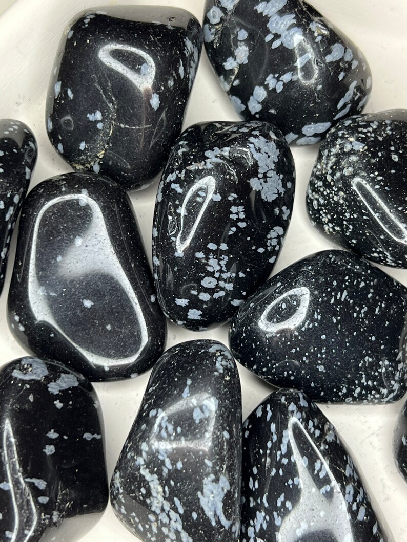 Snowflake Obsidian Tumble. 1 Tumble of Snowflake Obsidian. - Etsy