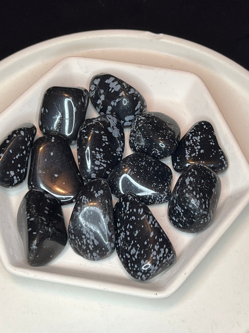 Snowflake Obsidian Tumble. 1 Tumble of Snowflake Obsidian. - Etsy