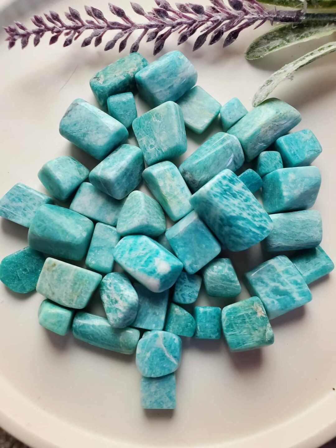 1 Oz Blue Caribbean Calcite Tumble. Sold by Weight Blue Caribbean ...