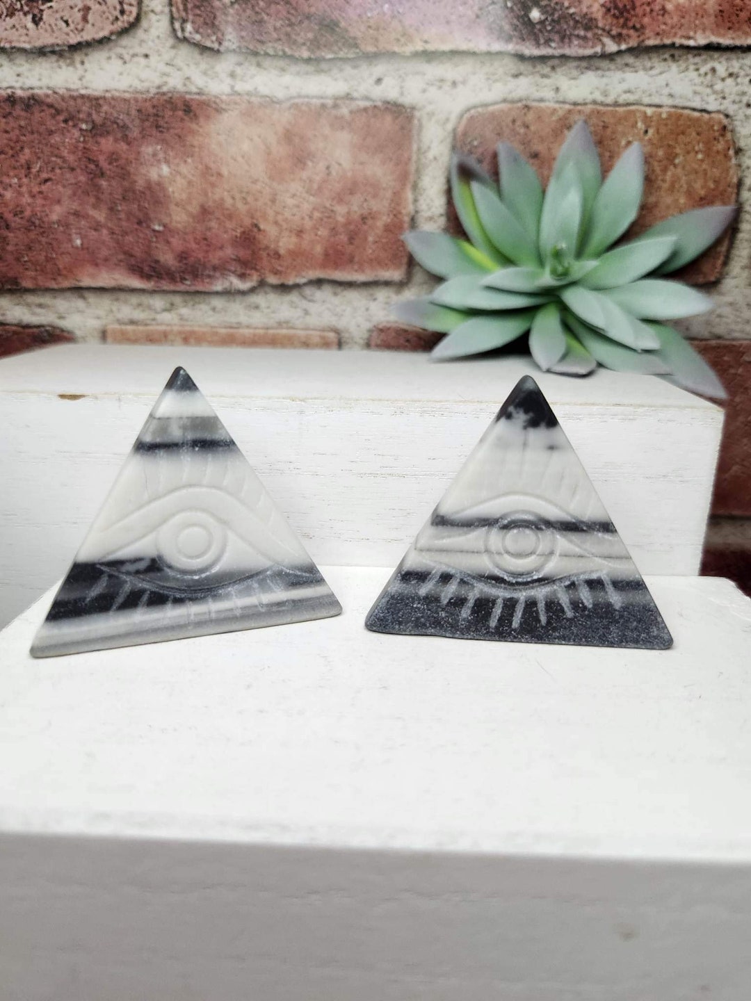 Evil Eye Zebra Calcite Pyramid Carvings. Crystal Carvings. - Etsy