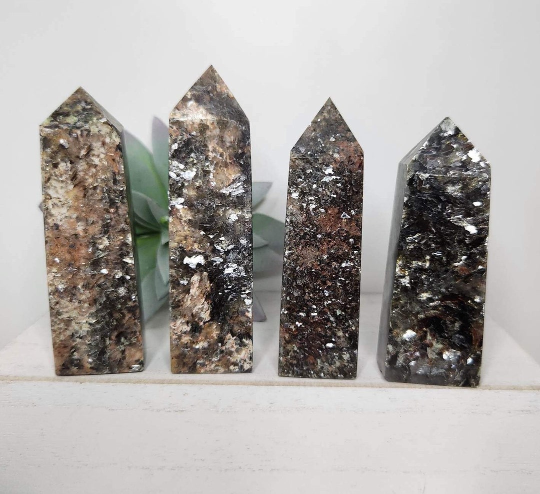 Mica in Quartz Four Sided Point. Natural Crystals. Hand Carved Crystals ...