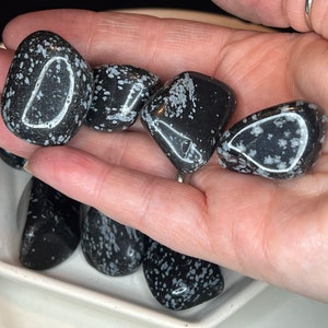Snowflake Obsidian Tumble. 1 Tumble of Snowflake Obsidian. - Etsy