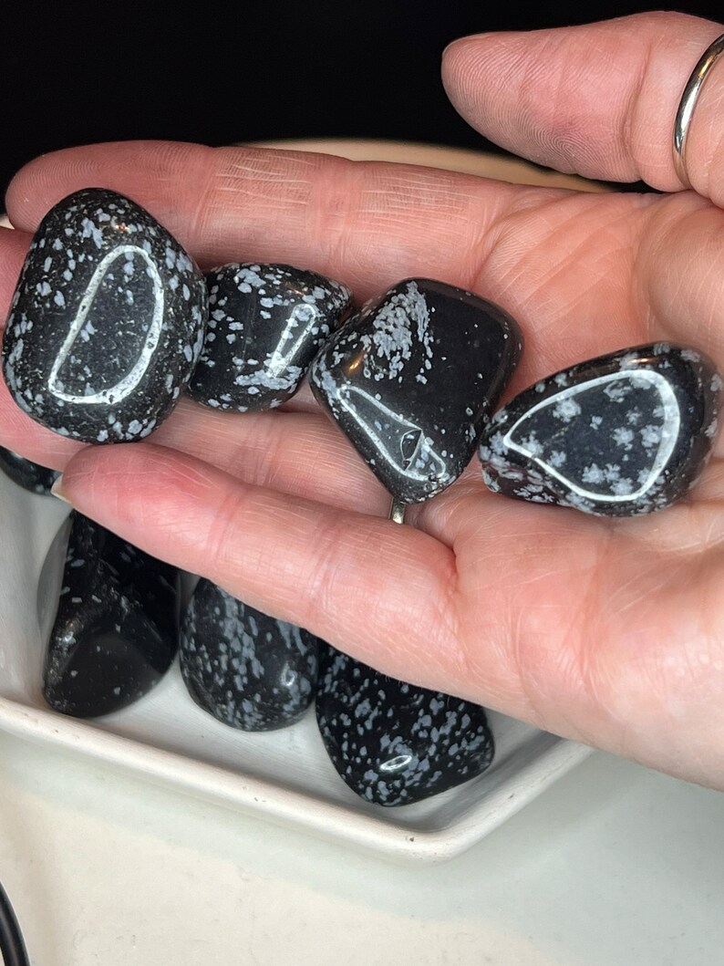 Snowflake Obsidian Tumble. 1 Tumble of Snowflake Obsidian. - Etsy