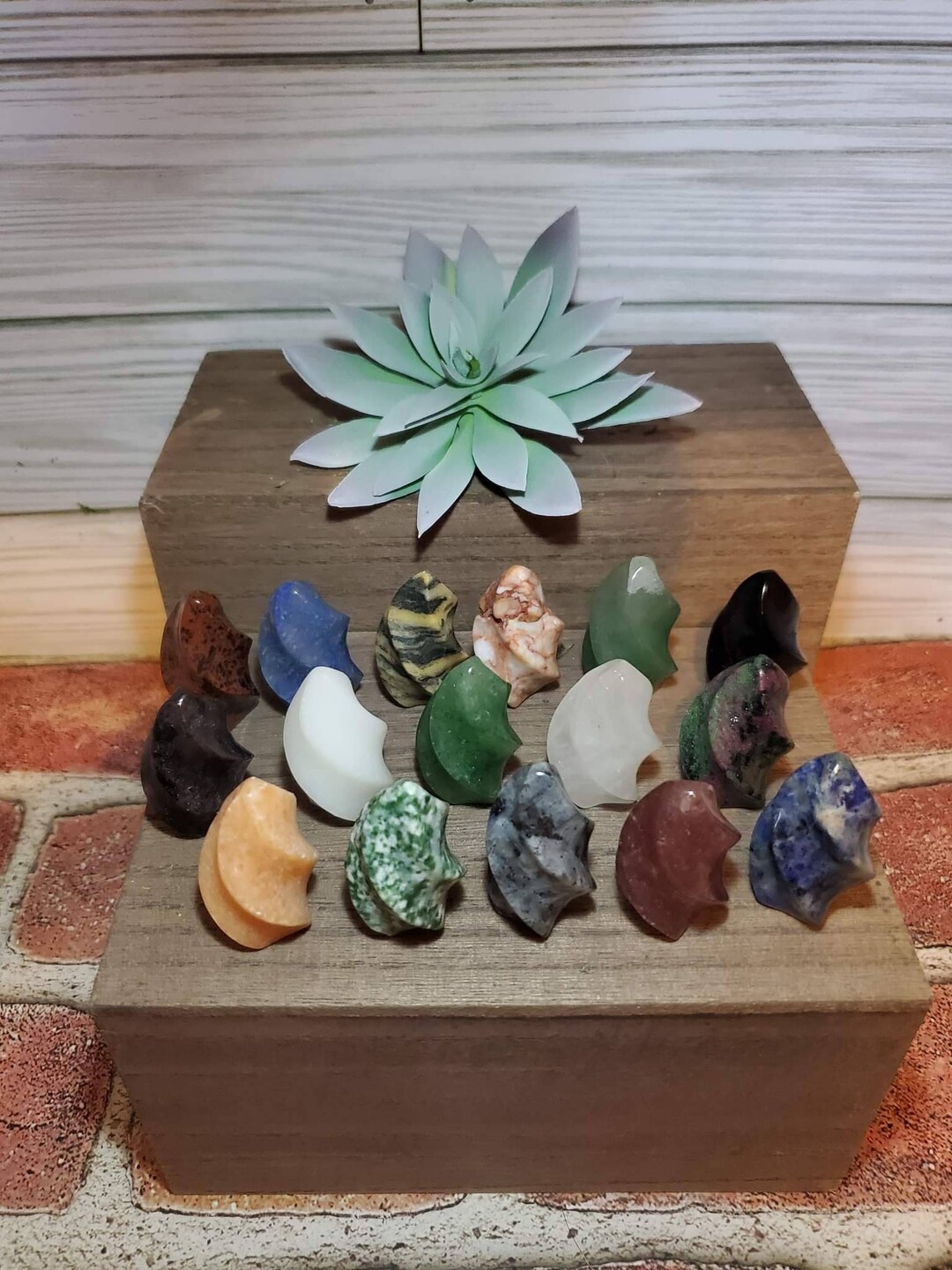 Mixed Material Mini Torch Flames. Natural Crystals. Hand Carved ...