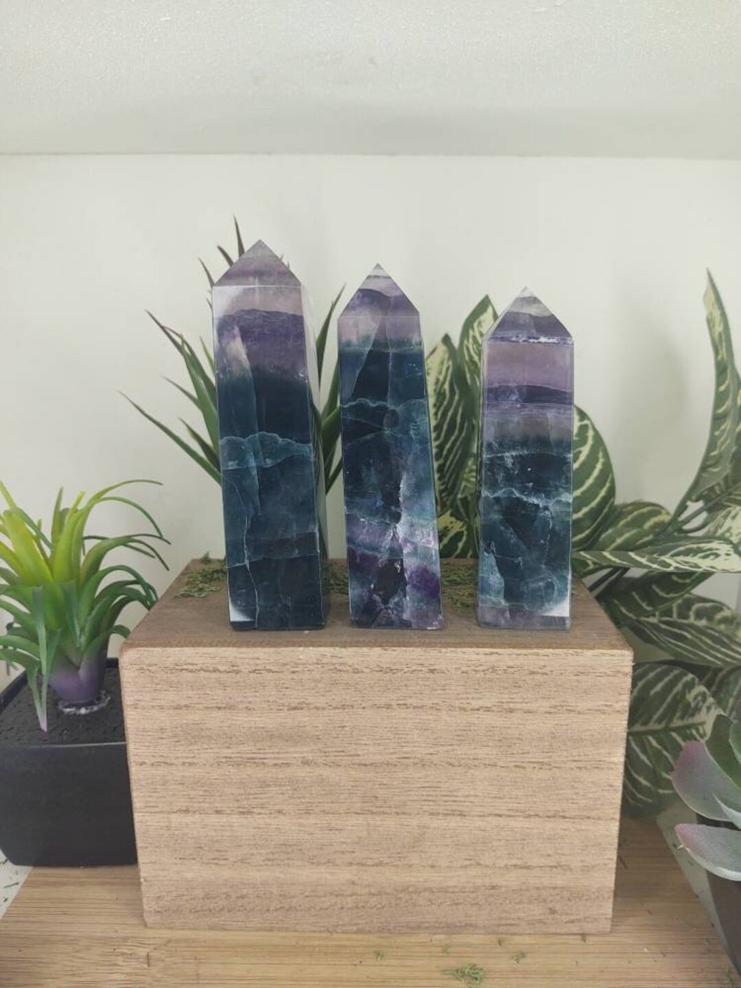 Rainbow Fluorite Tower Point. Natural Crystals. Hand Carved - Etsy