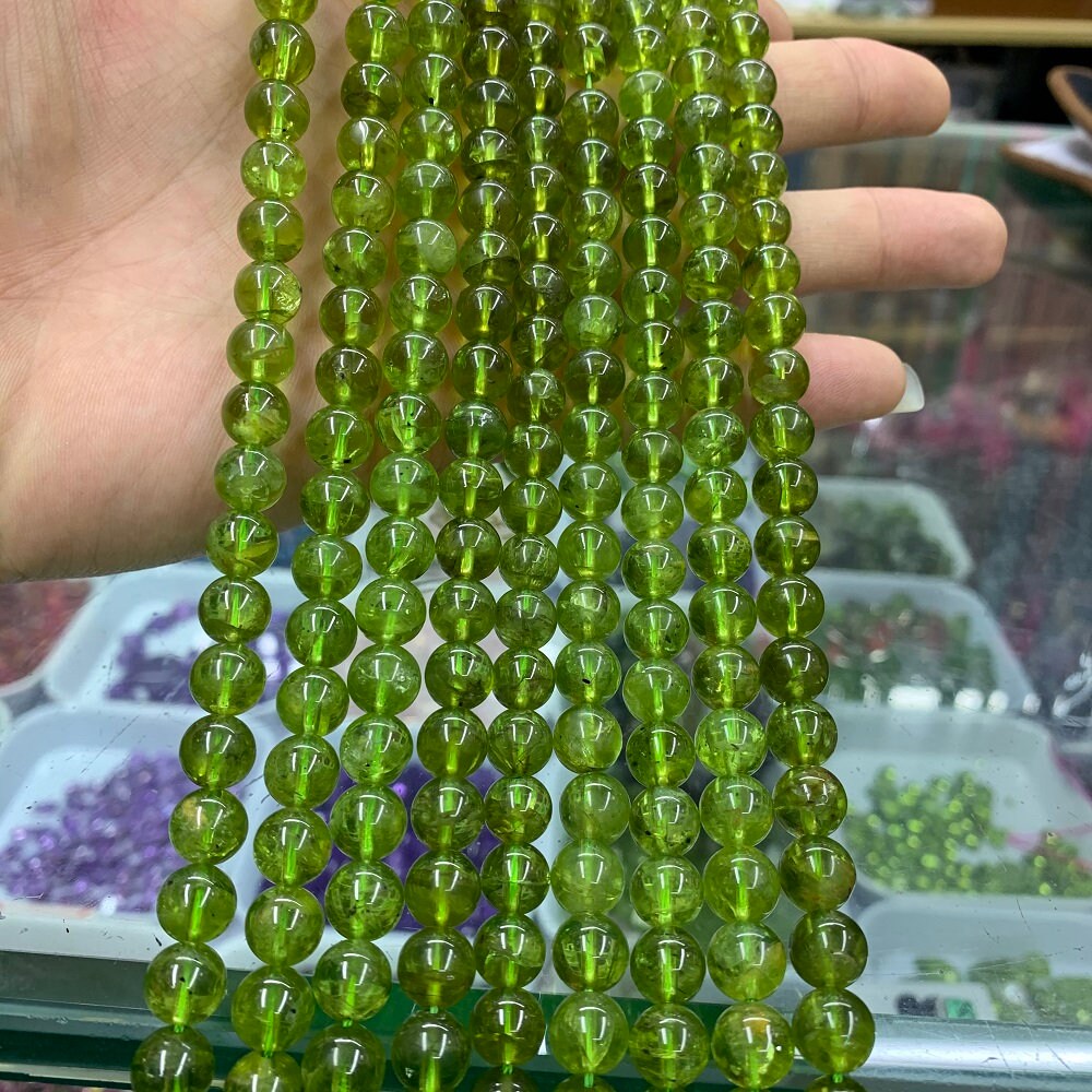 AAA Peridot Round Beads 4MM 6MM 8MM High Quality Peridot Round Smooth ...