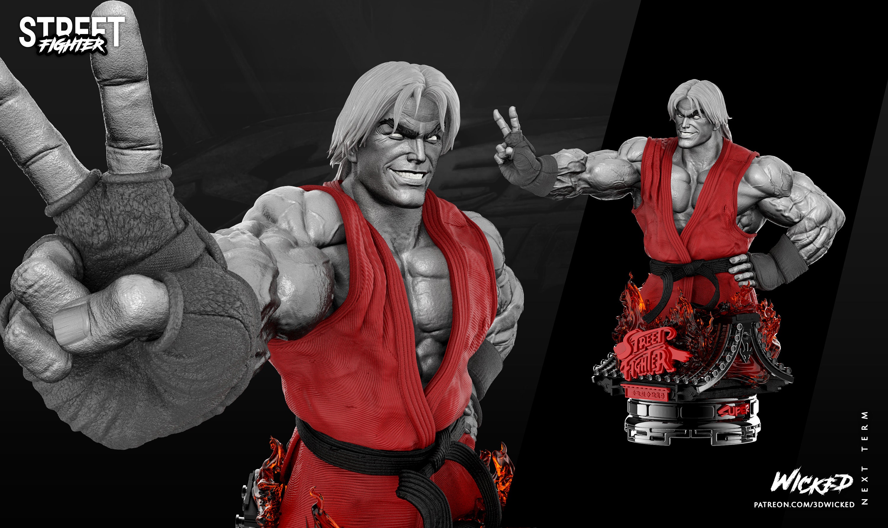 Ken Street Fighter Statue for Painting by Wicked - Etsy