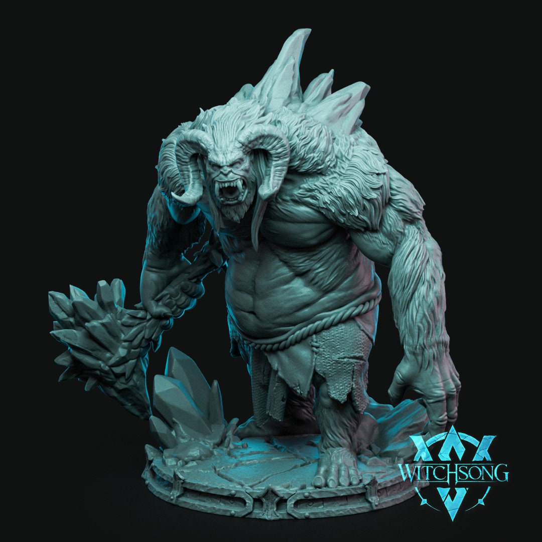 Deadfrost Yeti Boss 200mm Miniature for Painting, DND, and Pathfinder ...