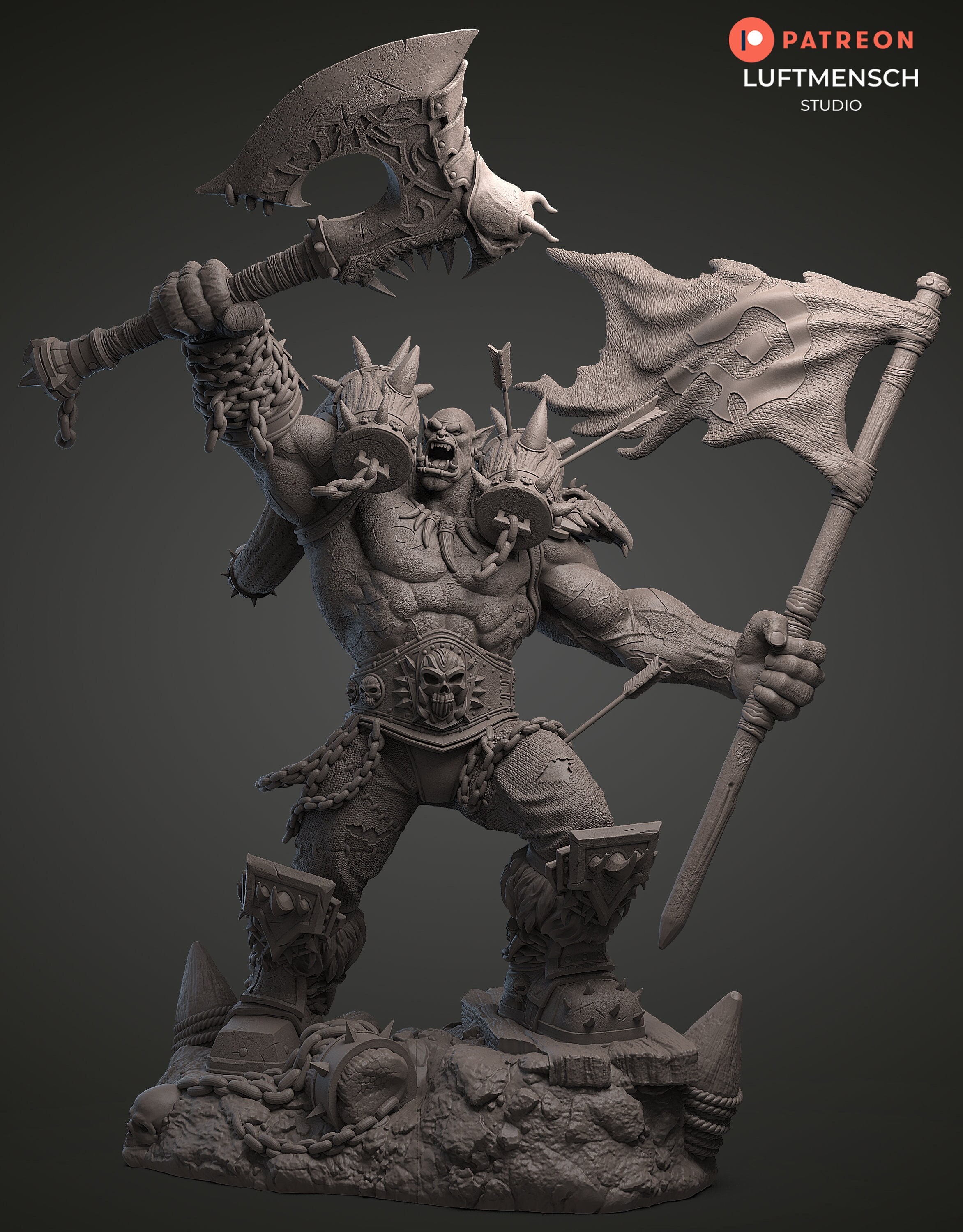 Garrosh Hellscream 11 or 18 Inches Wow Model for Painting by Luftmensch ...