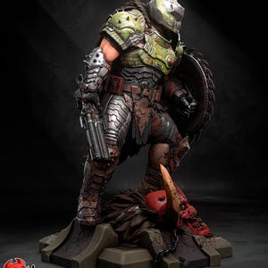 Doomguy From DOOM Fan-art Model for Painting - Etsy