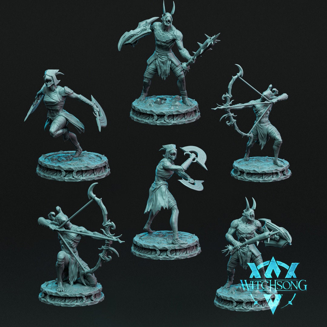 Hellforged Thralls 6 Miniatures for Painting, DND, and Pathfinder by Witchsong - Etsy