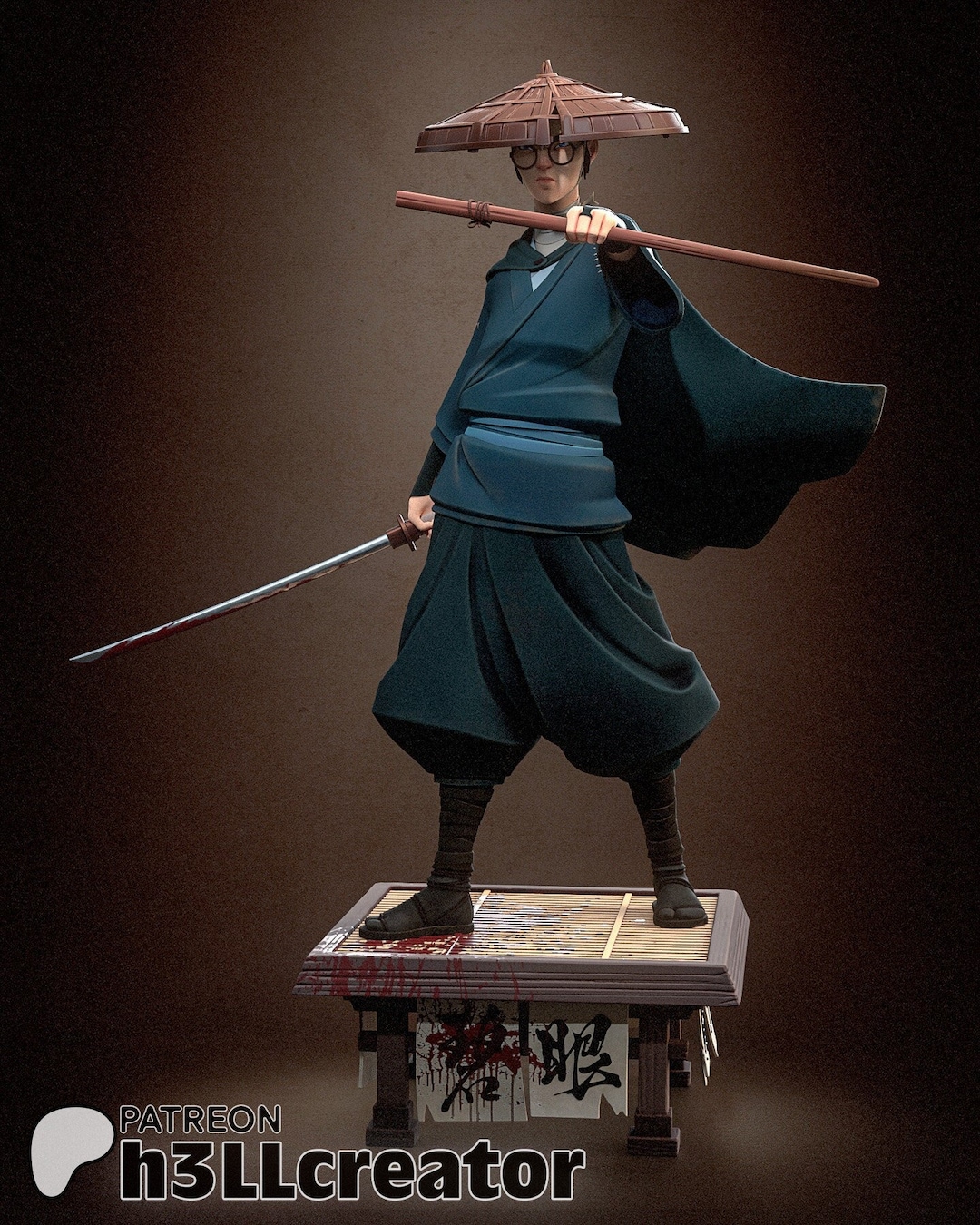 Mizu Blue Eye Samurai Model for Painting - Etsy