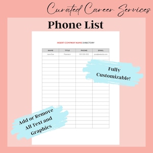 Phone List | Editable Contact List | Customizable Address Book ...