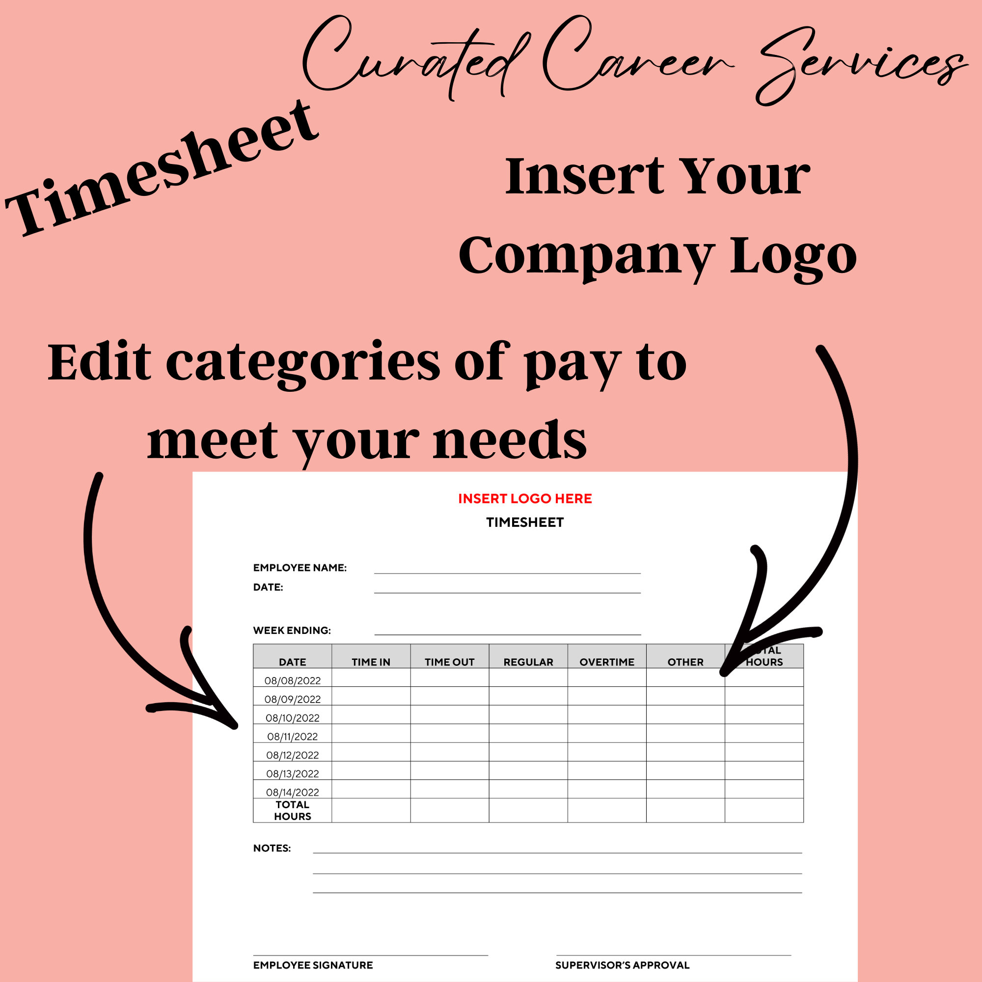 Timesheet and Expense Report Bundle Basic Timesheet Basic - Etsy