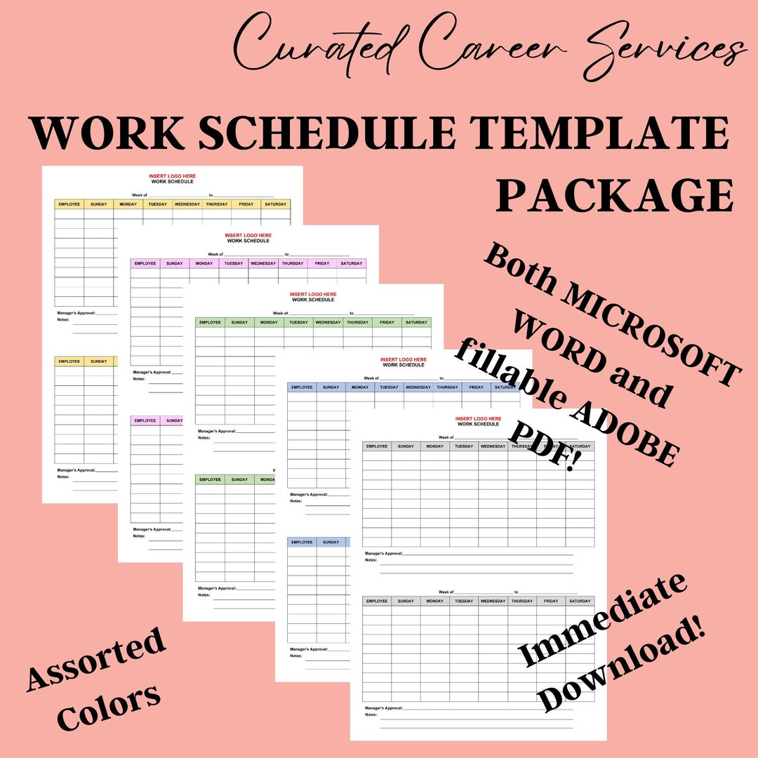 WORK SCHEDULE PACKAGE - Two Weeks at a Time - Two Weeks per Page ...