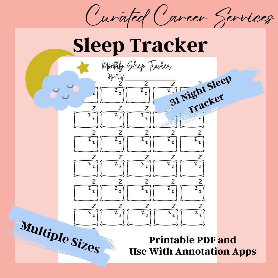 Sleep Tracker | Monthly Sleep Tracker | Sleep Log | Sleep Diary | Habit ...
