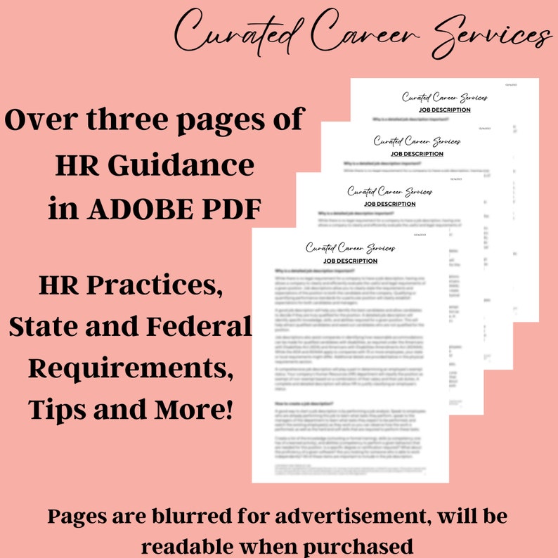 JOB DESCRIPTION With Example and HR Guidance - Position Description ...