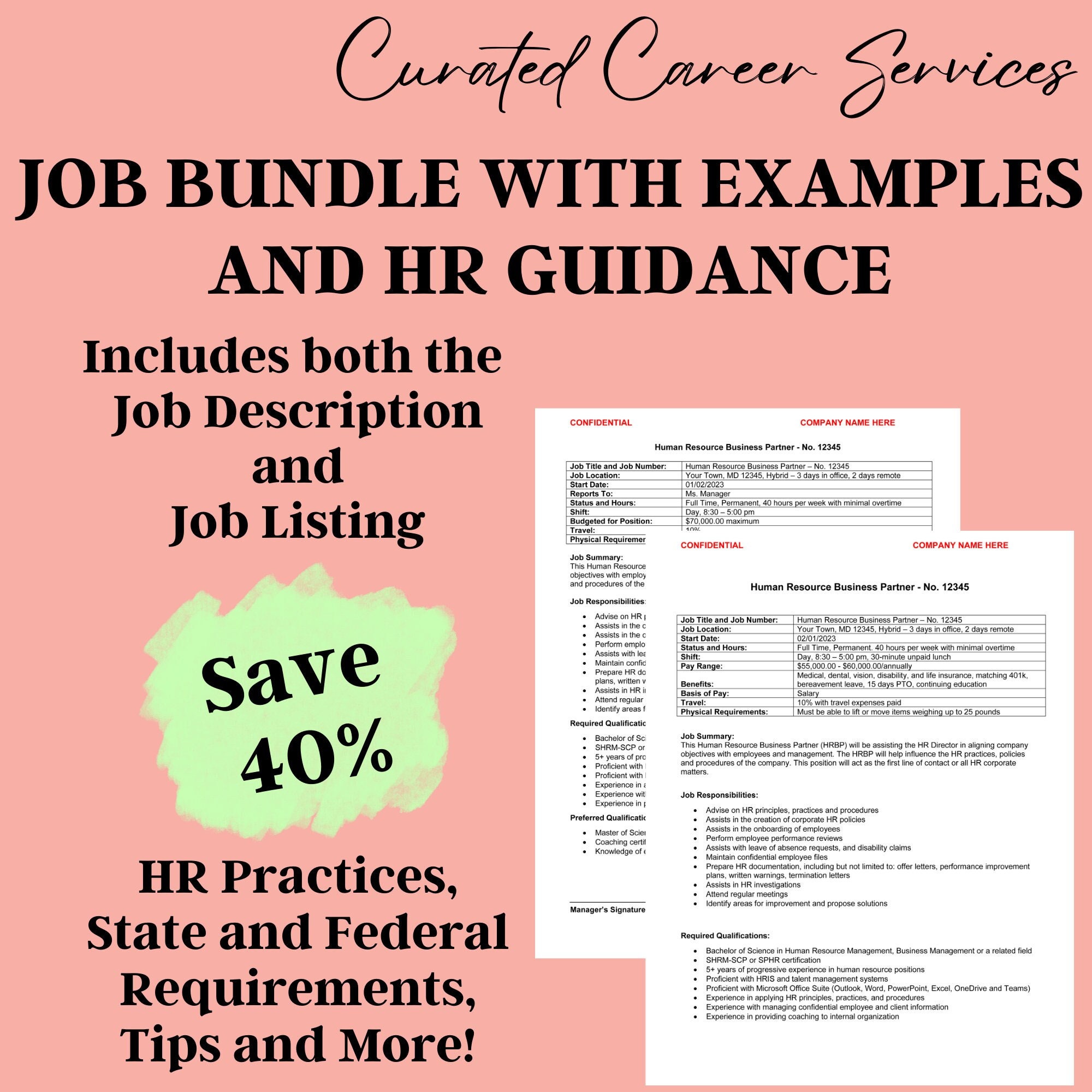 Job Package With Example and HR Guidance – Job Description + Job ...