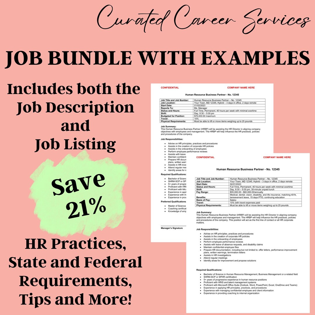 Job Posting Bundle With Example – Job Description + Job Posting With ...