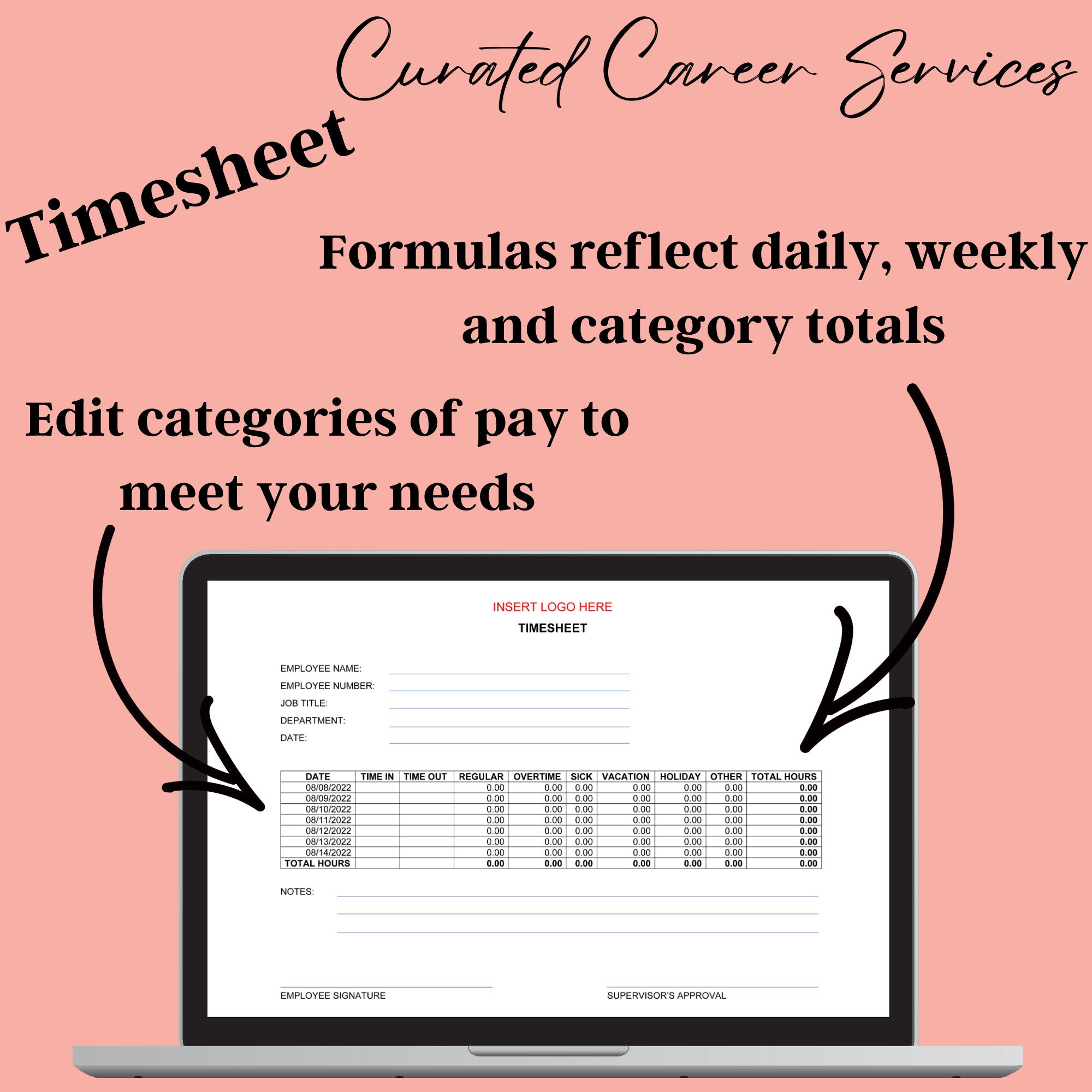 Timesheet and Expense Report Bundle –timesheet + Expense Report With ...